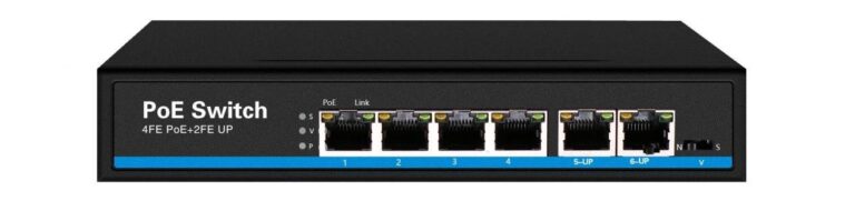 Switch 4 portas 10/100Mbps PoE AT (65 Watts) + 2 p. RJ-45 10/100 Gerp ...